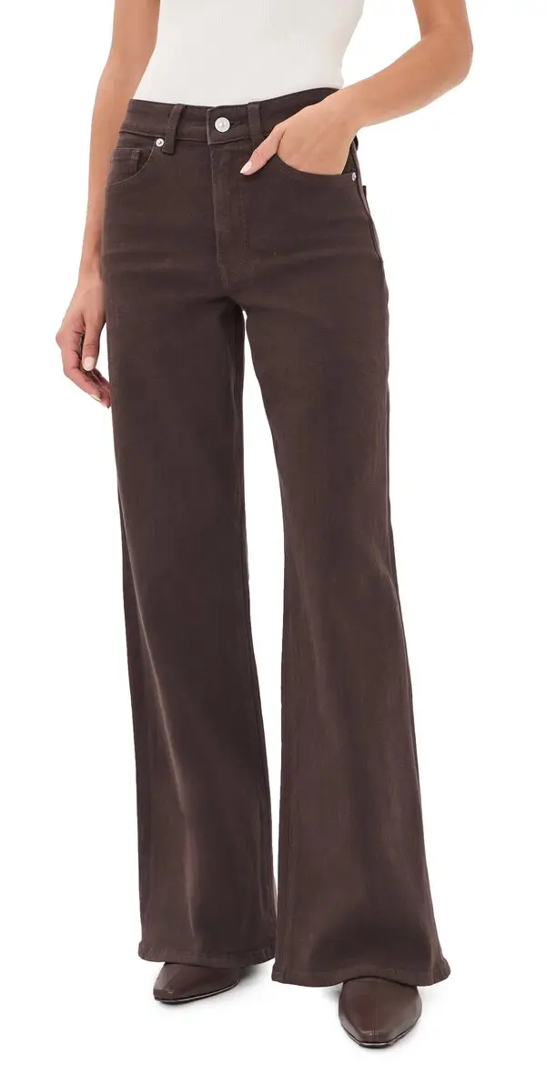 Good American Good Waist Palazzo Ankle Jeans - Espresso