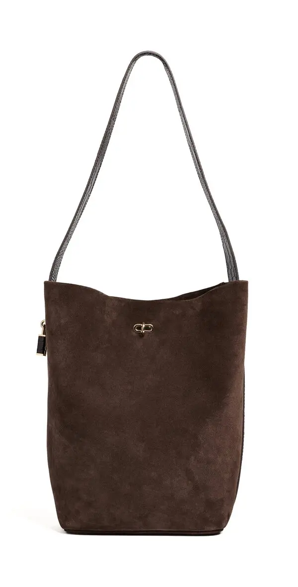 Tory Burch Lock Suede Slim Bucket Bag