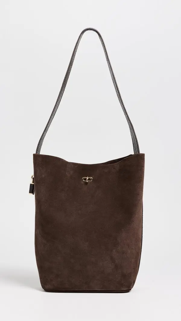 Tory Burch Lock Suede Slim Bucket Bag