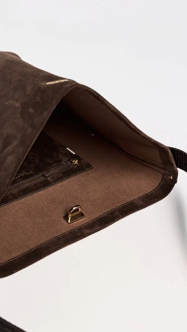 Tory Burch Lock Suede Slim Bucket Bag