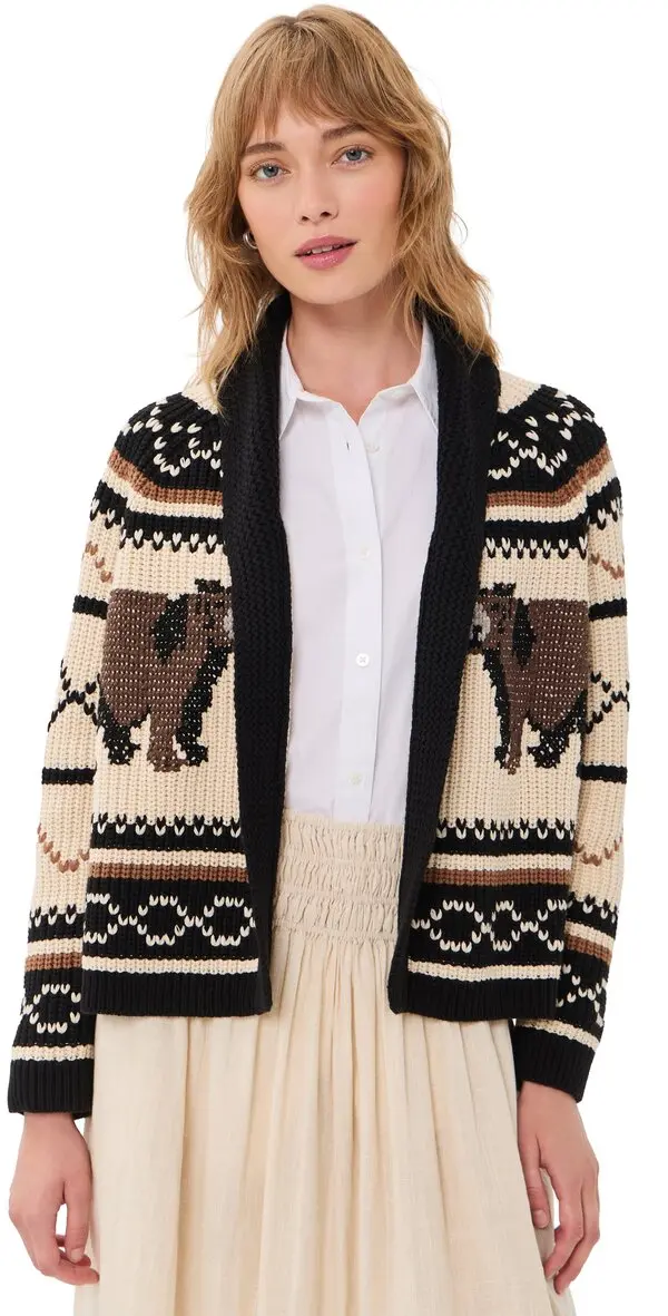 The Great. The Bear Lodge Cardigan - Black