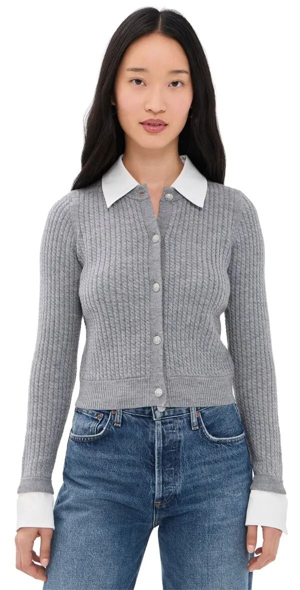Alice + Olivia Dollie Cardigan - Medium Heather Grey