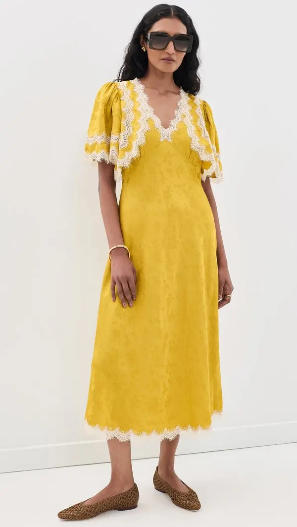 Sea Shay Lace Cape Midi Dress