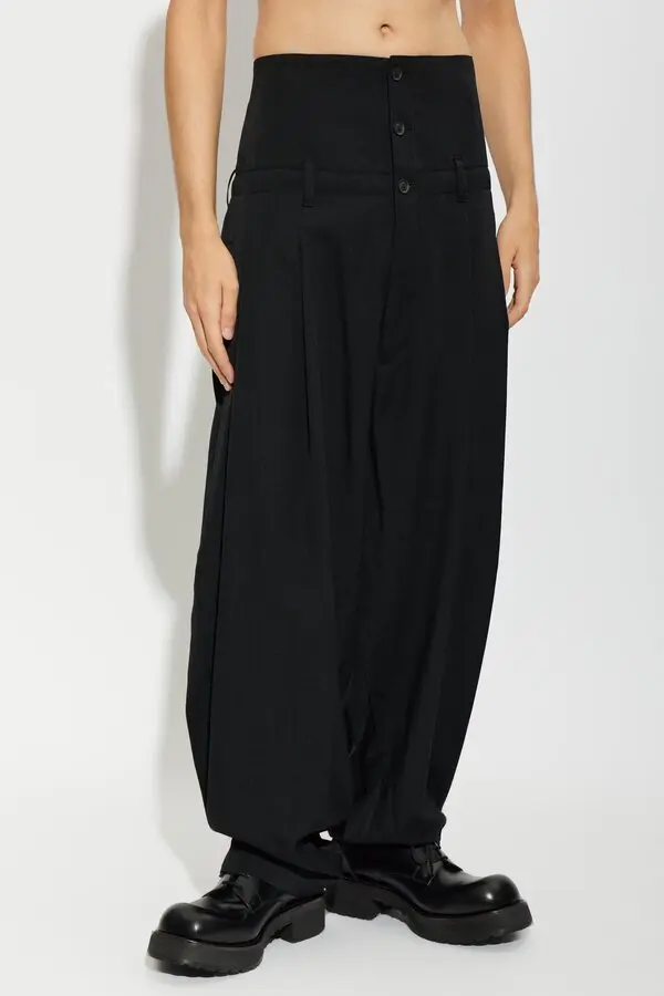 Yohji Yamamoto Wool Wide-leg Pants
