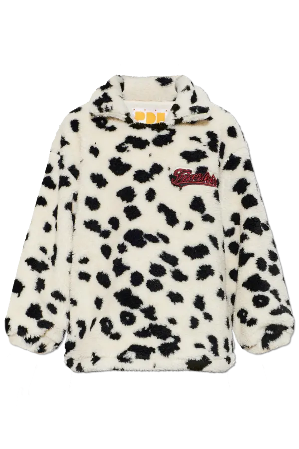 PDF Fleece Sweatshirt With Collar - Cream