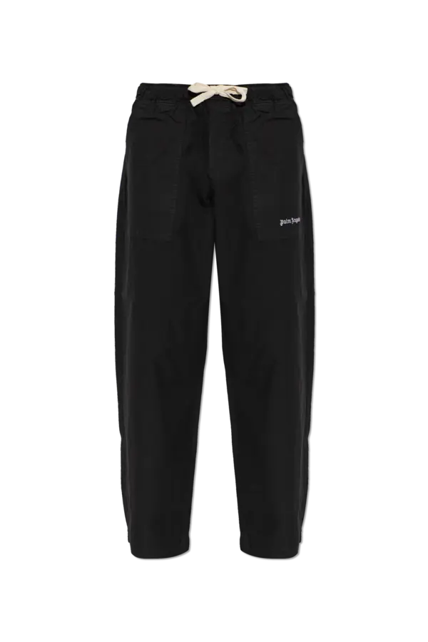 Palm Angels Pants With Logo - Black