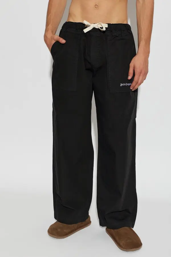 Palm Angels Trousers With Logo