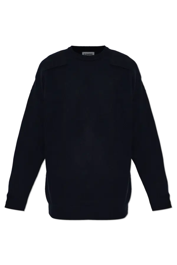 JIL SANDER Wool Crew Neck Sweater - Navy Blue