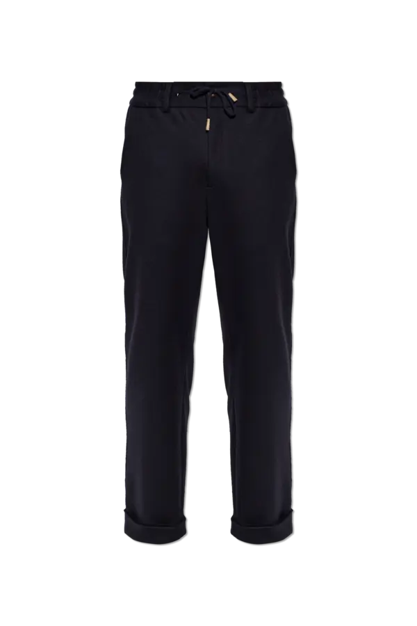 Eleventy Trousers With Rolled-up Legs - Navy Blue