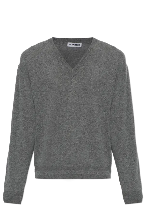 JIL SANDER Cashmere V-neck Sweater - Grey