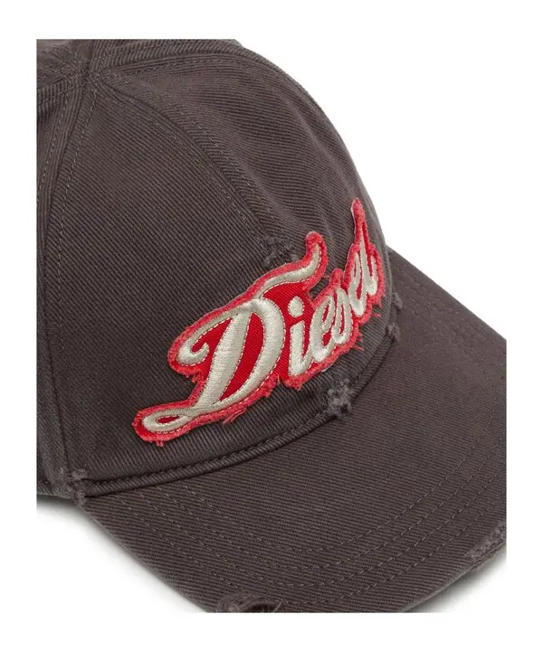 DIESEL® Logo Embroidered Distressed Baseball Cap