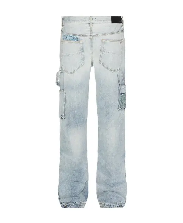Amiri Patchwork Detailed Straight Leg Jeans