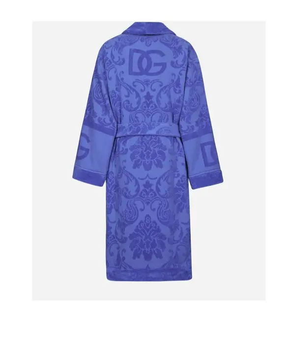 Dolce & Gabbana Dolce Gabbana Logo Jacquard Terry Bathrobe