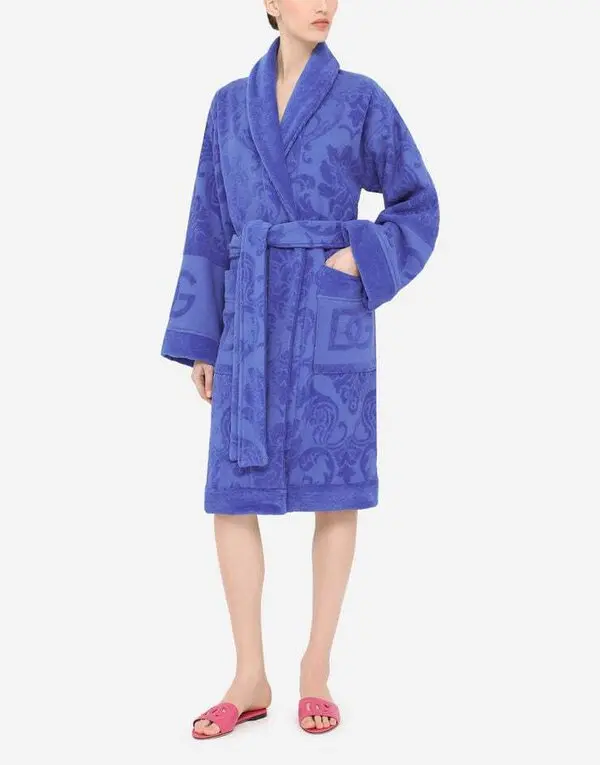 Dolce & Gabbana Dolce Gabbana Logo Jacquard Terry Bathrobe