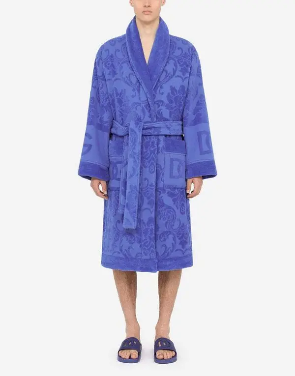 Dolce & Gabbana Dolce Gabbana Logo Jacquard Terry Bathrobe