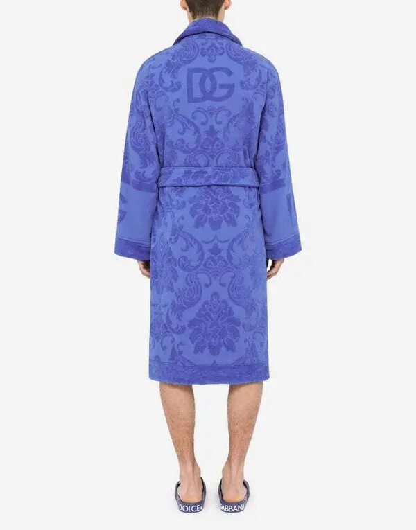 Dolce & Gabbana Dolce Gabbana Logo Jacquard Terry Bathrobe
