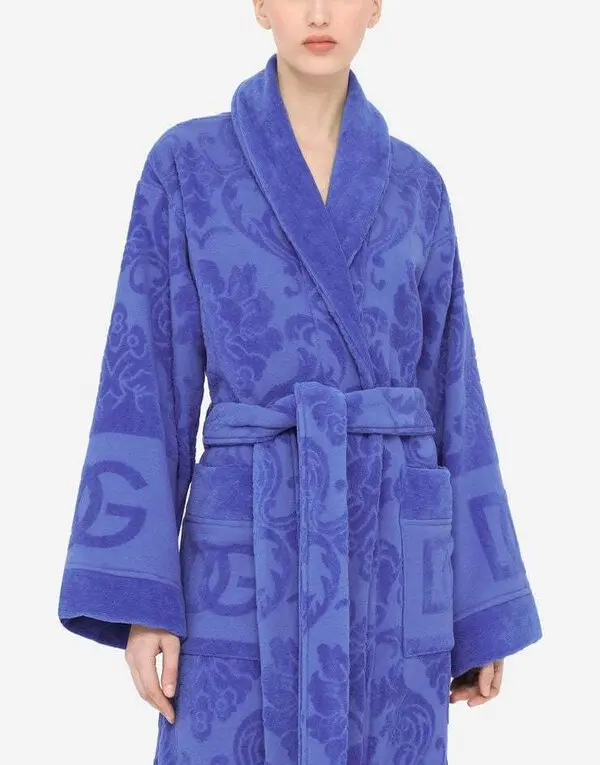 Dolce & Gabbana Dolce Gabbana Logo Jacquard Terry Bathrobe