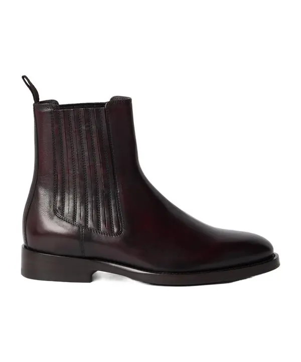 Brunello Cucinelli Burnished Leather Chelsea Boots