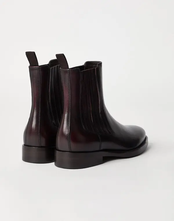 Brunello Cucinelli Burnished Leather Chelsea Boots