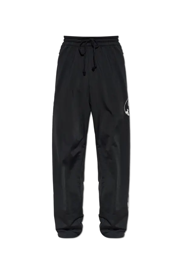 Y3 Trousers With Print - Black