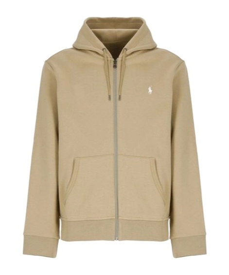 Ralph Lauren Polo Pony Embroidered Zip-up Hoodie - Nude