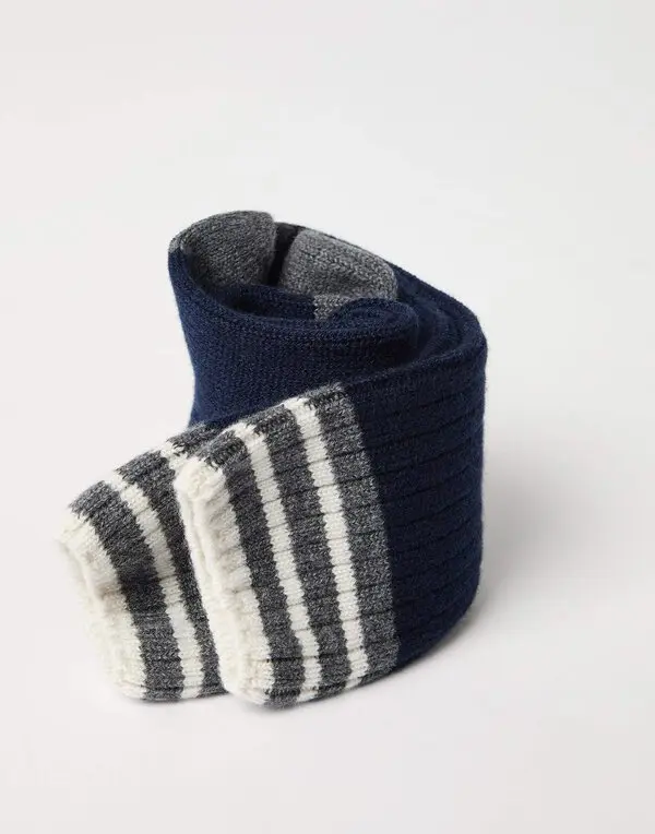 Brunello Cucinelli Ribbed Socks With Striped Detail