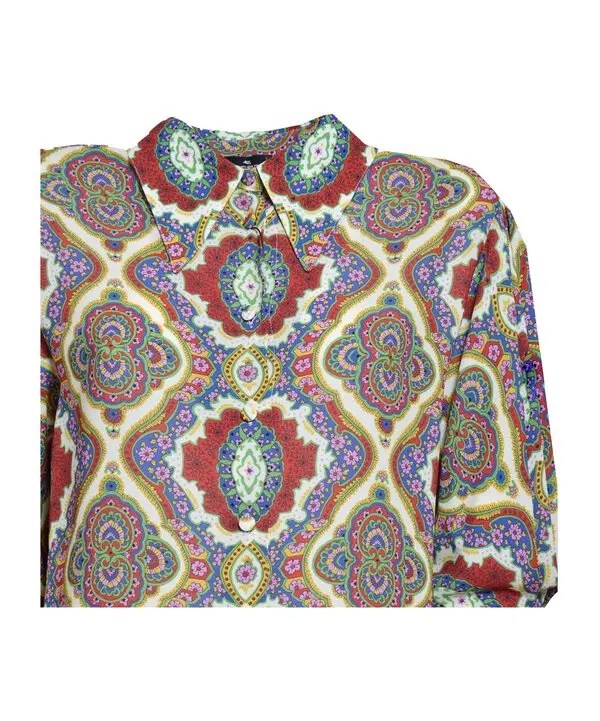 Etro Graphic Printed Straight Hem Cady Blouse