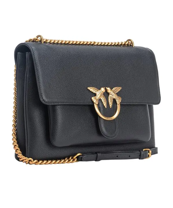 Pinko Logo Plaque Chain-linked Crossbody Bag