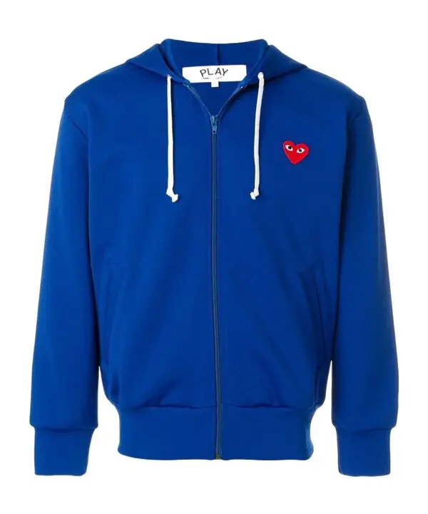 Play Comme Des Garcon Zip-up Hoodie - Blue