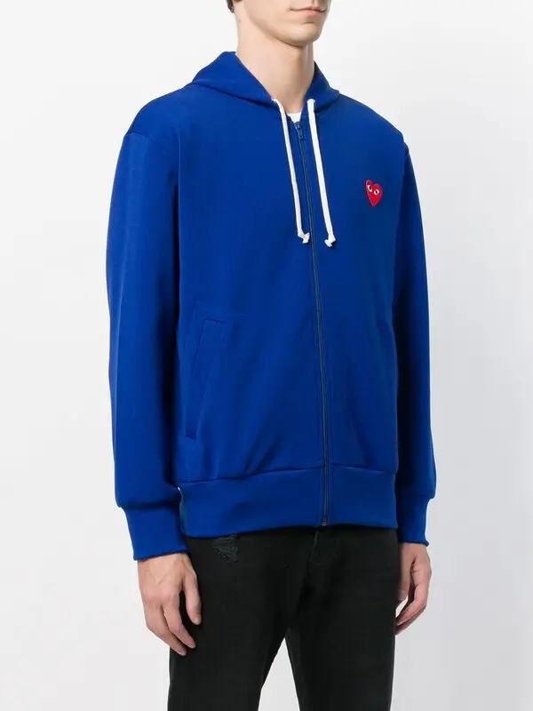 Play Comme Des Garcon Zip-up Hoodie - Blue