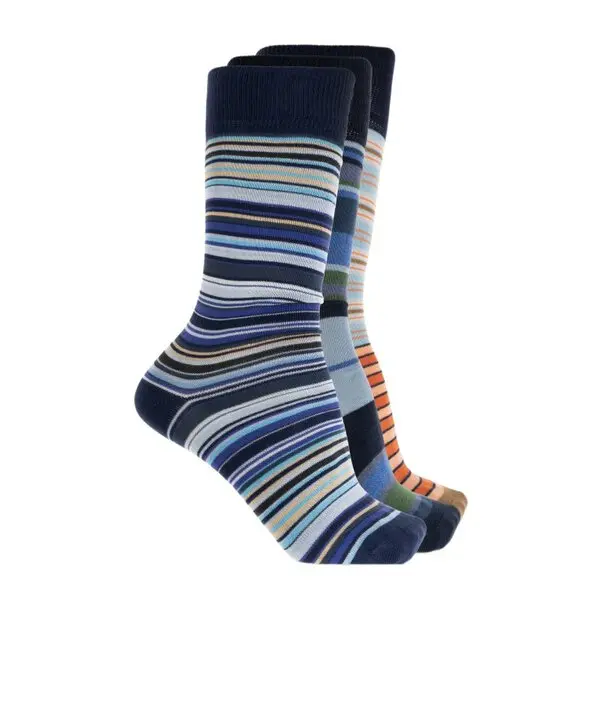 Paul Smith Triple Pack Stripe Socks - Blue
