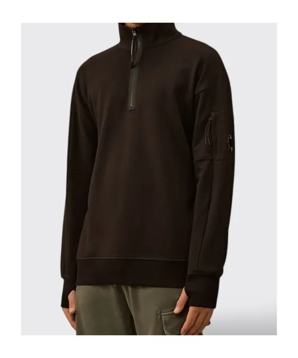 C.P. COMPANY Quarter-zip Sweatshirt With Lens Detail