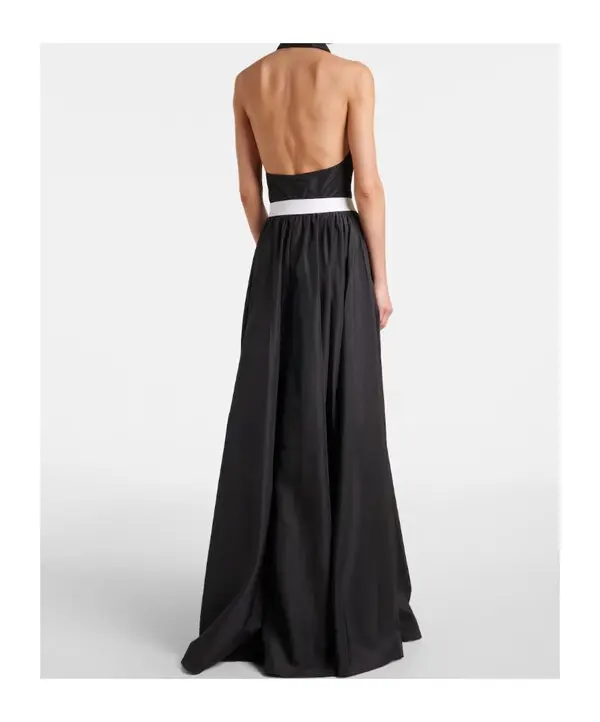 Norma Kamali Halterneck Belted Maxi Dress