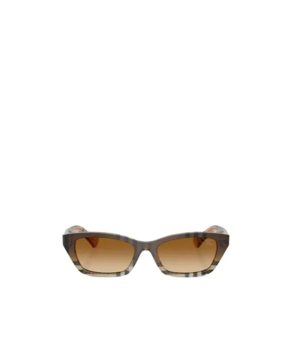 Burberry Check Rectangle-frame Sunglasses - Brown