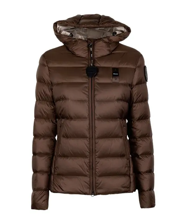 BLAUER. Short Padded Down Jacket With Hood - Green