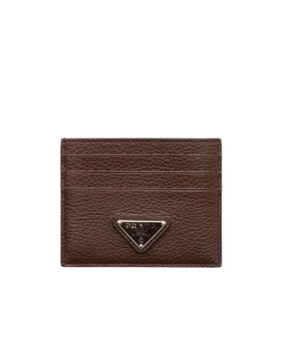 Prada Logo Plaque Open Top Cardholder - Ochre