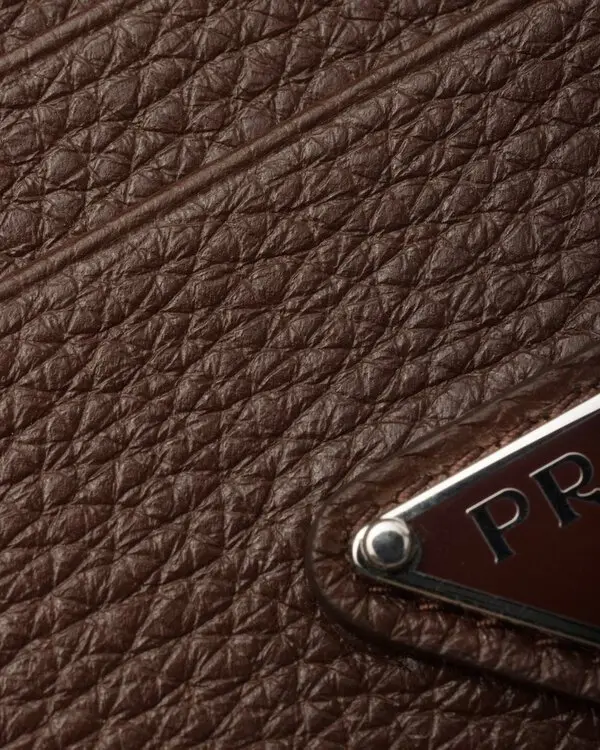 Prada Logo Plaque Open Top Cardholder