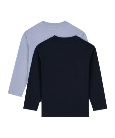 ARMANI Long-sleeve Cotton Jersey T-shirt Set With Graphic Print