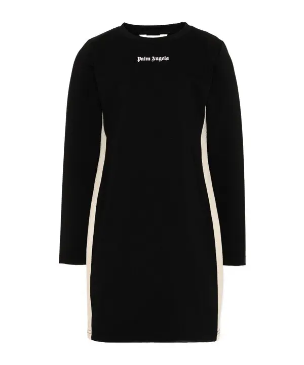 Palm Angels Logo-print Side-stripe Dress - Black