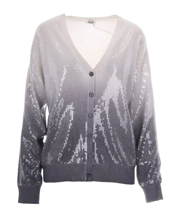 Liu Jo Long Sleeve Sequin Cardigan - Gray