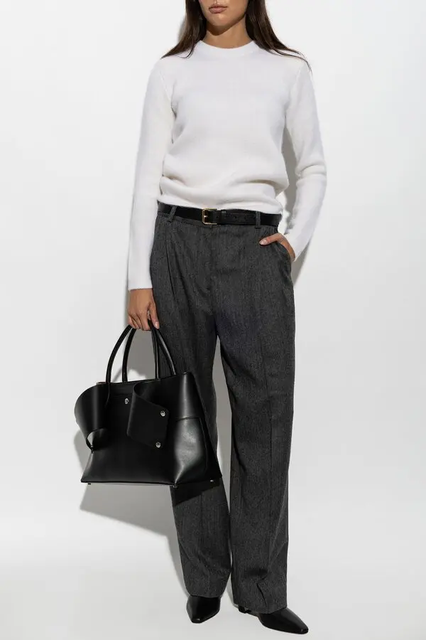 TOTEME Wool Herringbone Patterned Trousers