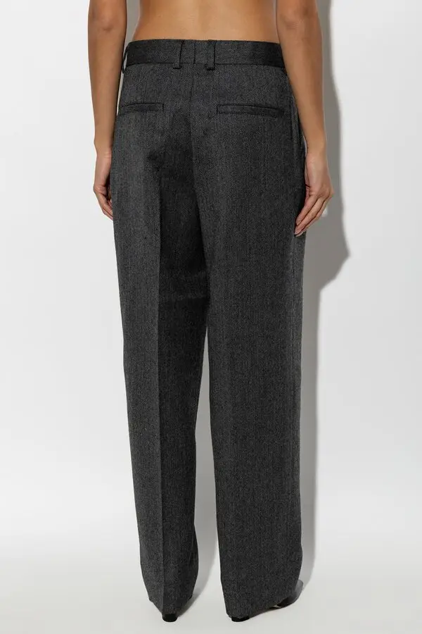 TOTEME Wool Herringbone Patterned Trousers