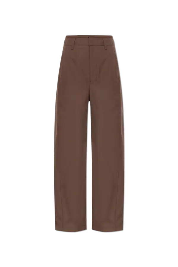 LEMAIRE Trousers With Stitching On The Legs - Brown