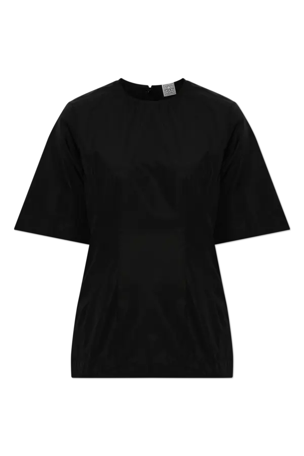 TOTEME Cotton Top With A Crew Neck - Black