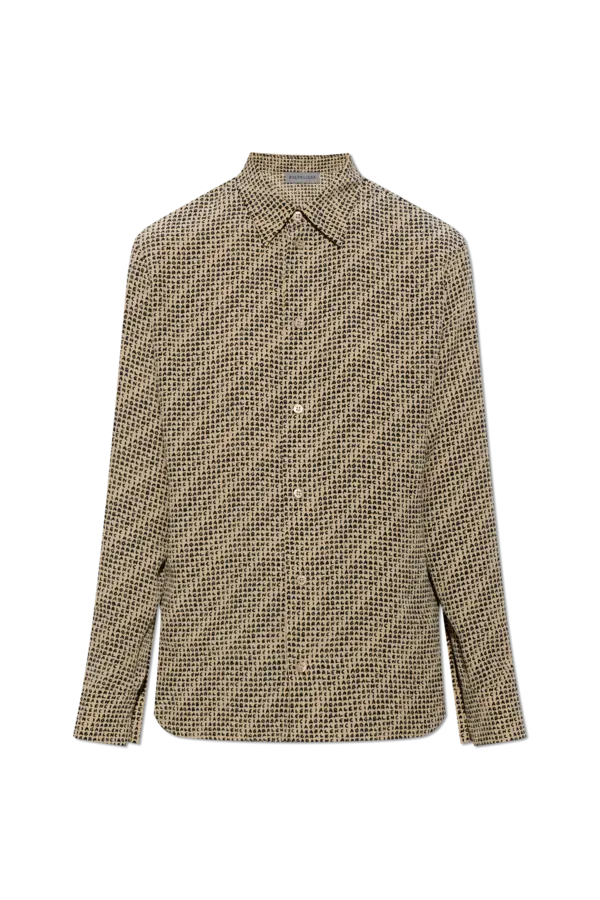 Balenciaga Silk Shirt With Monogram - Brown