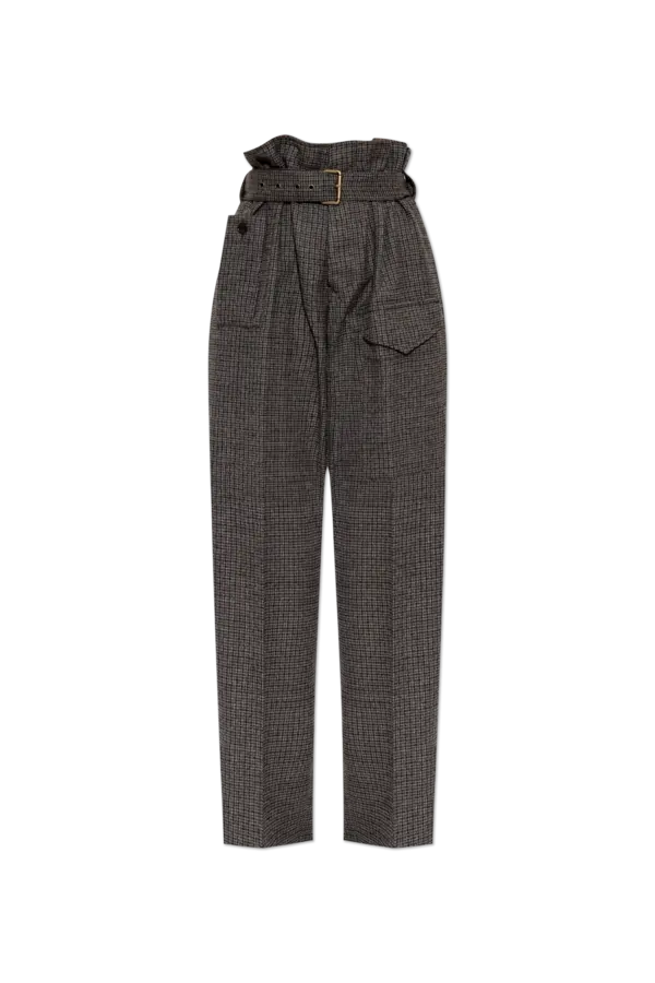 Etro Wool Pleated Trousers - Brown