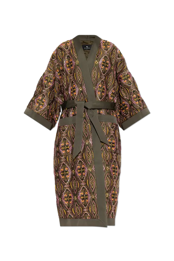 Etro Coat With Appliqués - Green
