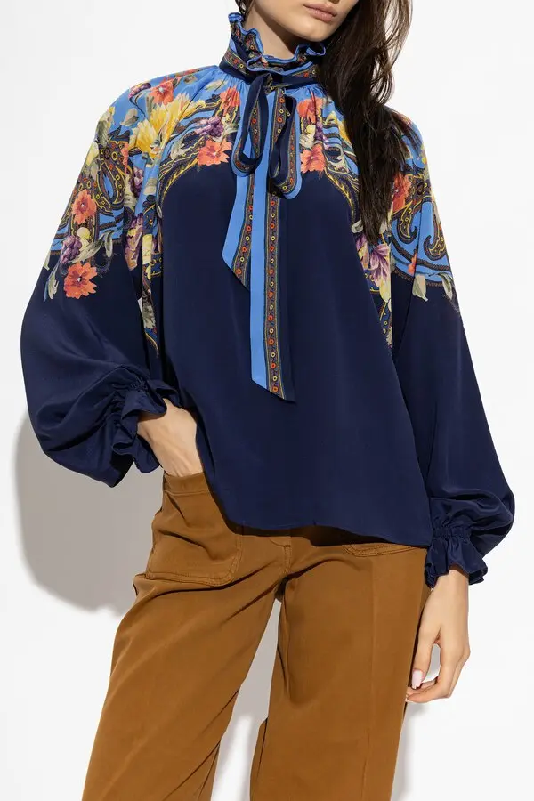 Etro Silk Shirt With Floral Motif