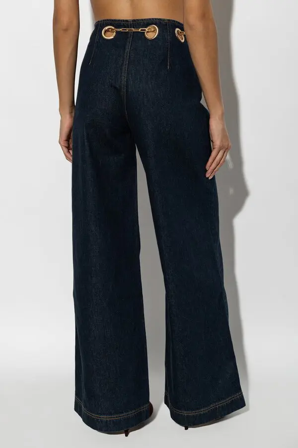 Cult Gaia Sydney Bootcut Jeans With Chain Detail