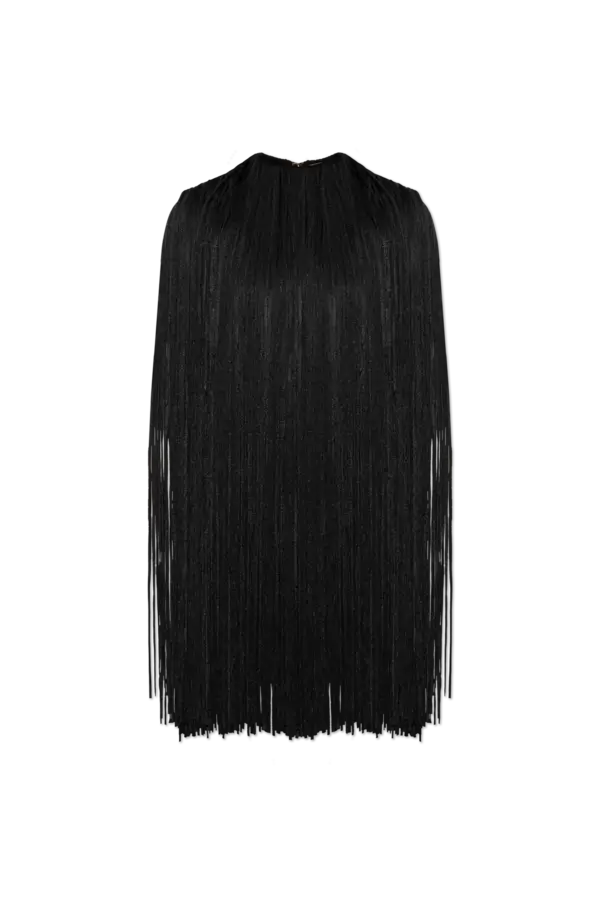 Cult Gaia Monica" Dress With Vertical Fringe Detail - Black